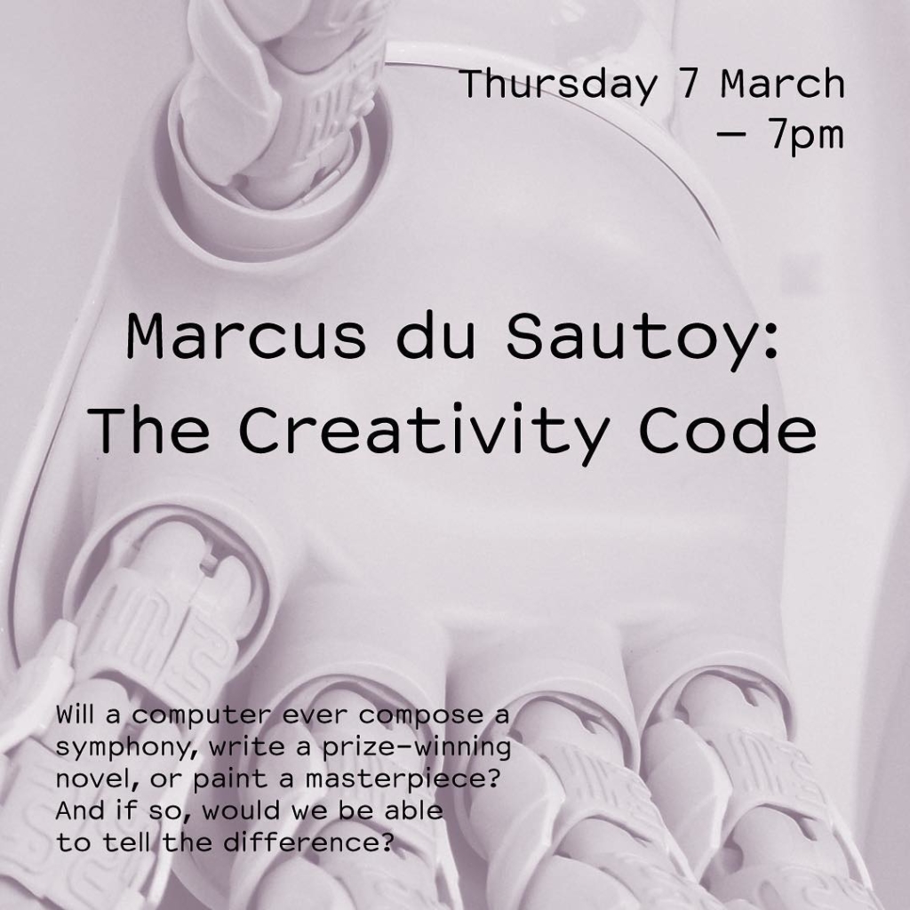 Libreria - Marcus du Sautoy comes to @secondhome_io to launch his new book ‘The Creativity Code ...